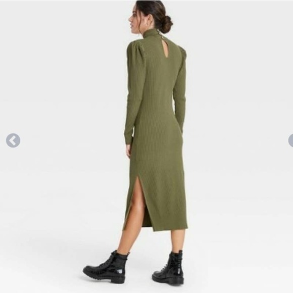 Who What Wear | Dresses | Nwt Who What Wear Green Ribbed Maxi Dress ...